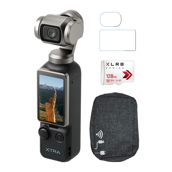 Xtra Edge Muse Gimbal Action Camera with 128GB MicroSD Card, Magnetic ...
