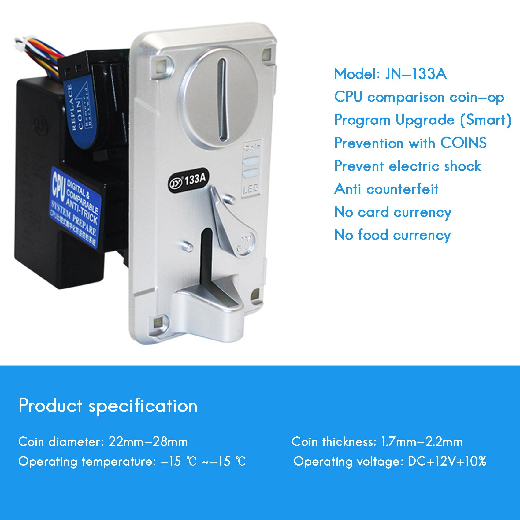 Buy Coin Acceptor Coin Pusher JY133A CPU Arcade Coin Selector for ...