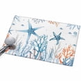 Blue Coral Starfish Jellyfish on White Rectangle Rug 2'x3' Ocean Marine ...