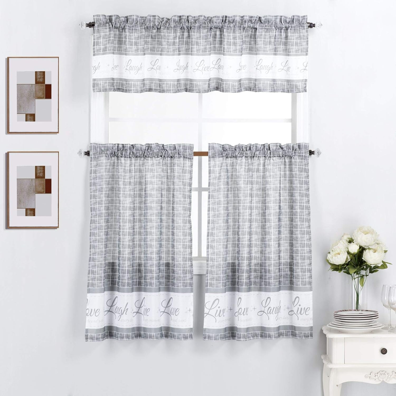 Click here for Xidingyue 3 Piece Kitchen Window Curtain Panel Tie... prices