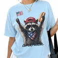 America Raccoon Hot Dog Patriotic Graphic Casual T-Shirt for Men and ...