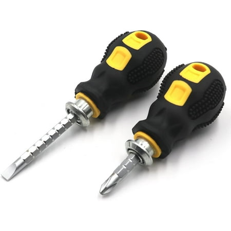 Stubby Magnetic Screwdriver With Phillips Head and Flat Head,Small ...