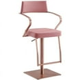 Home Square Stainless Steel Adjustable Bar Stool in Pink - Set of 3 ...