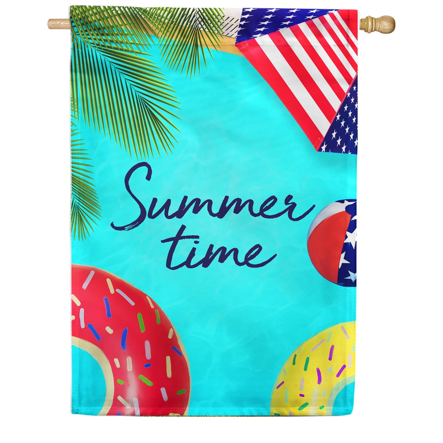 America Forever Summertime Pool Party House Flag 28 x 40 inches ...