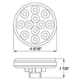 Set of 4 Round LED Light 2 Red & 2 White 4" Brake Stop Turn Tail Back ...