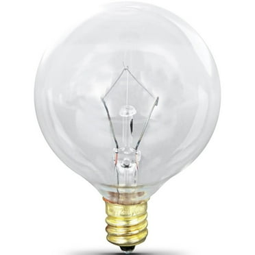 GE 25-Watt G25 Globe Light Bulb, Crystal Clear, Medium Base, Round ...