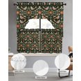 Birds Floral Kitchen Curtains Set for Windows 3 Piece Cafe Curtains 24 ...