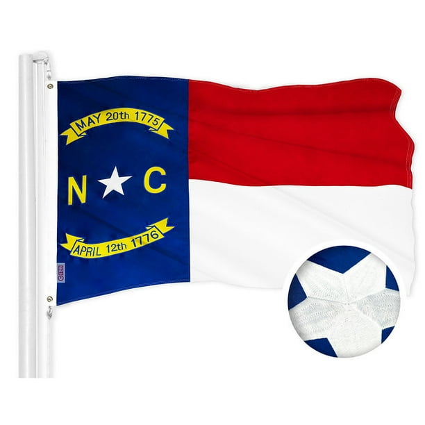 G128 – 3x5 feet, North Carolina State Flag | Embroidered 210D – Indoor ...