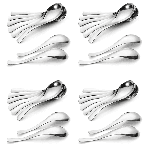 32 Pack Soup Spoons, Stainless Steel Soup Spoons, Thick Heavy-Weight ...