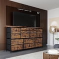 16 Drawer TV Stand Dresser 51"W for 60" TV – Long Dresser, 374 LBS load ...