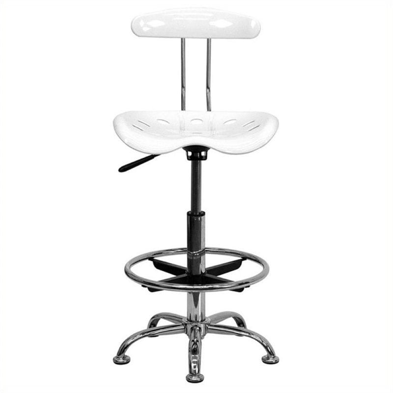 Scranton & Co Drafting Chair in White and Chrome - Walmart.com