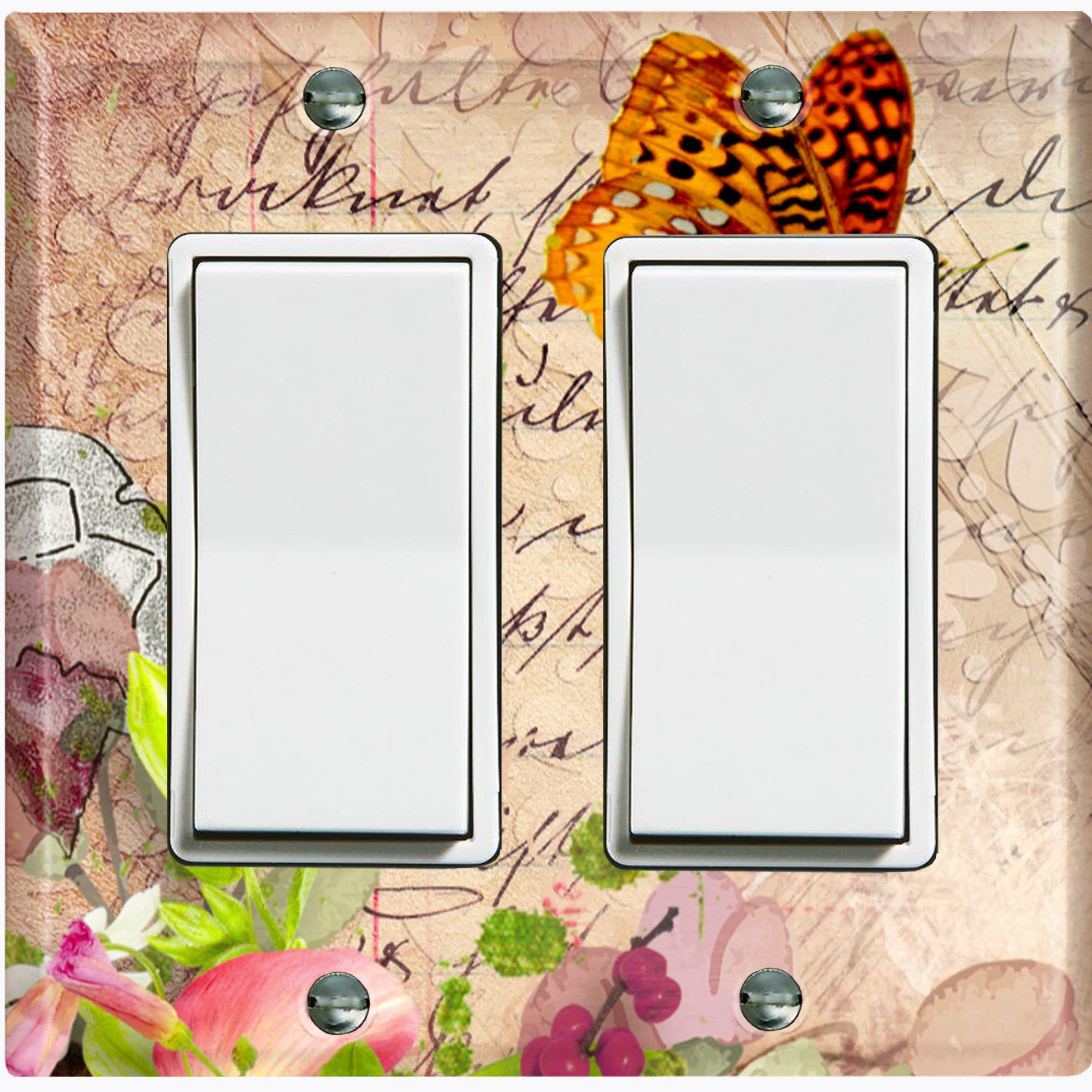 Metal Light Switch Plate Cover Floral Nature Butterfly Scripture Damask ...