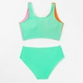 CUZIBR Toddler Swimsuit Stylish Color Block Bikini Set Front Cross Tank ...