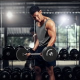 Philosophy Gym Rubber Fixed Barbell, 50 LB Pre-Loaded Weight Straight ...