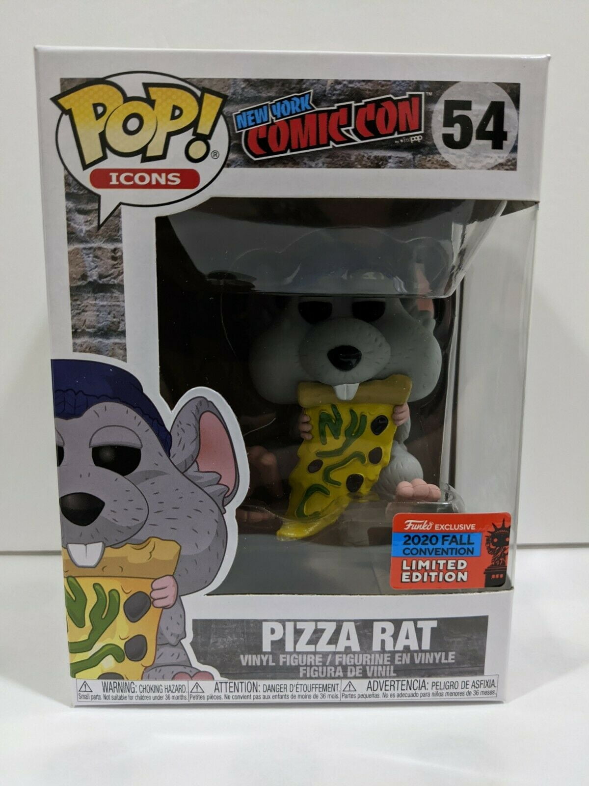 Funko POP! Icons Pizza Rat Blue Hat #54 2020 Fall Convention Excluisve ...