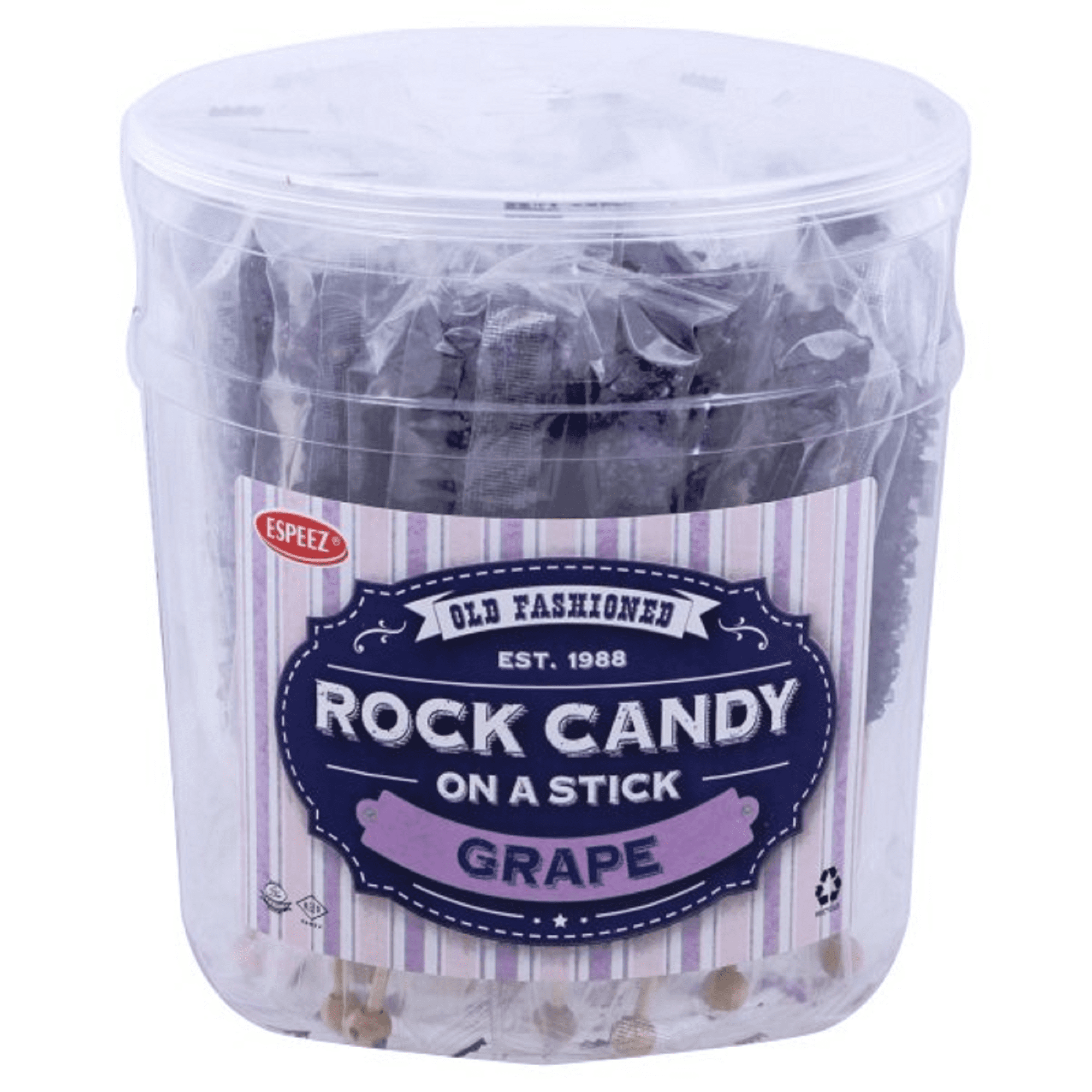 Rock Candy On A Stick - Grape - 36 Ct. Tub - Individually Wrapped ...