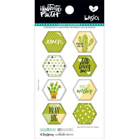 Dayspring Cards 187277 Bible Journaling-Epoxy Stickers-Hexies-Olive You ...