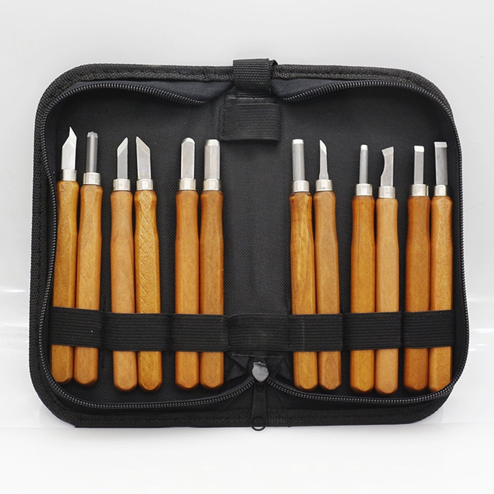 12-Piece Set of Rubber Wood Carving Handcraft Tools for Imitation ...