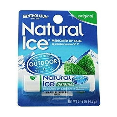 Mentholatum Natural Ice Lip Protectant SPF 15, Cherry Flavor, 0.16 ...