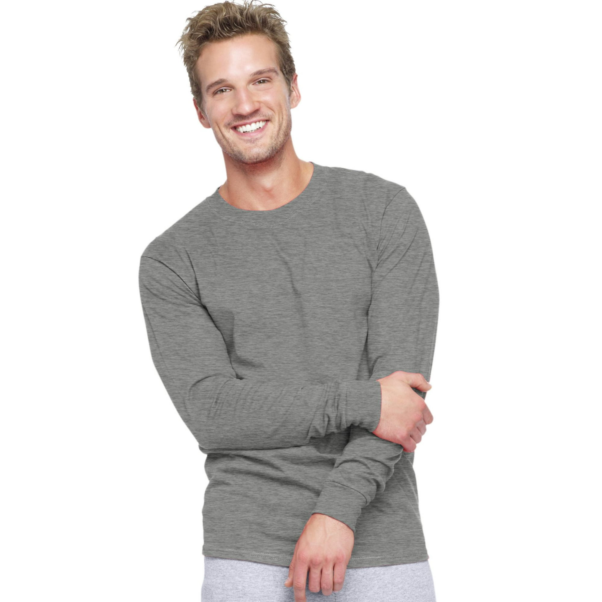 Click here for Hanes Beefy-T Men`s Long-Sleeve T-Shirt  L  Charco... prices