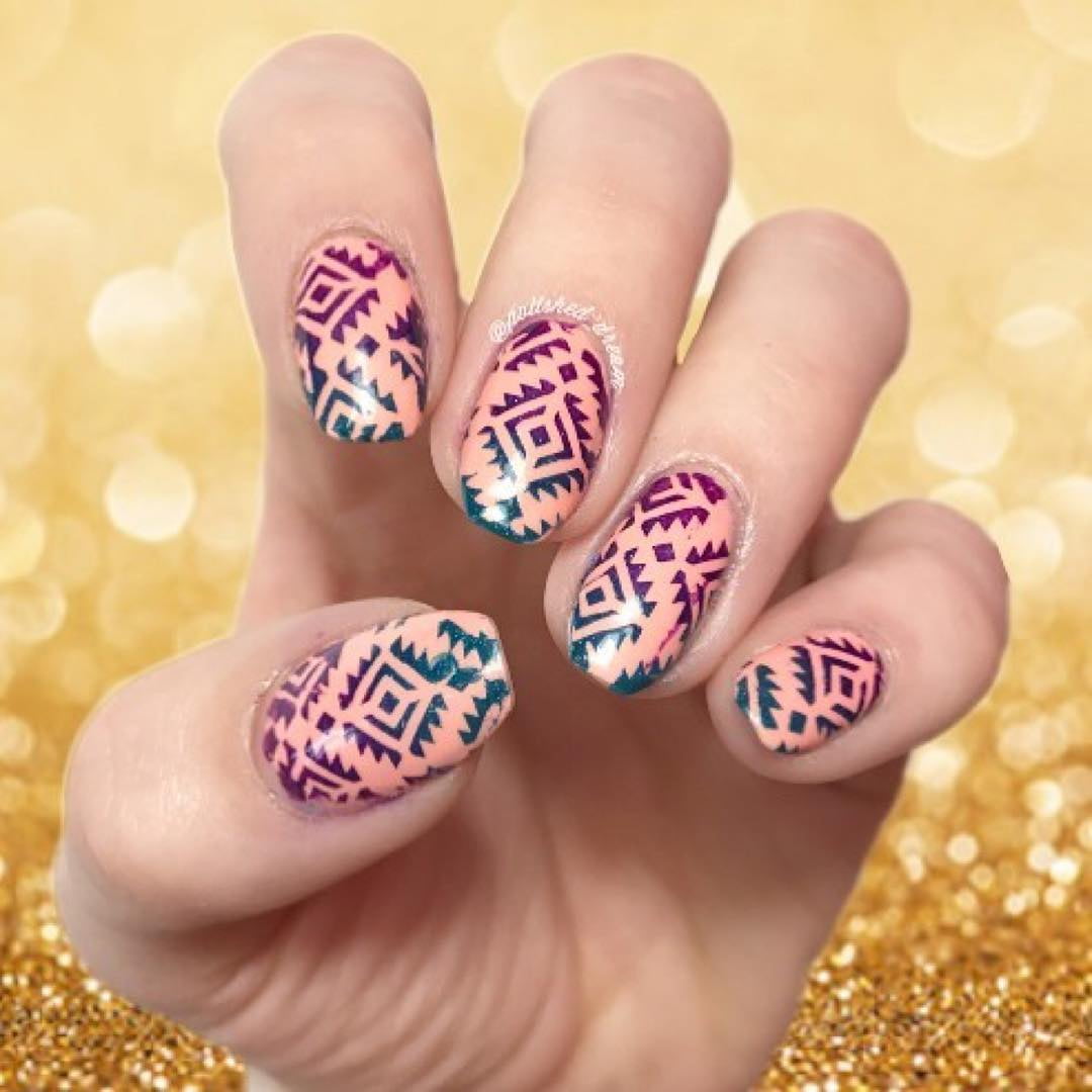 Aztec Print Nails