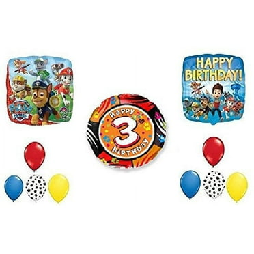 LoonBalloon PAW PATROL Chase Dog 2nd #2 Blue 11 Piece Birthday Party ...