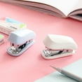 Laklulu Pink mini stapler with staple remover and 640 staples, cute ...