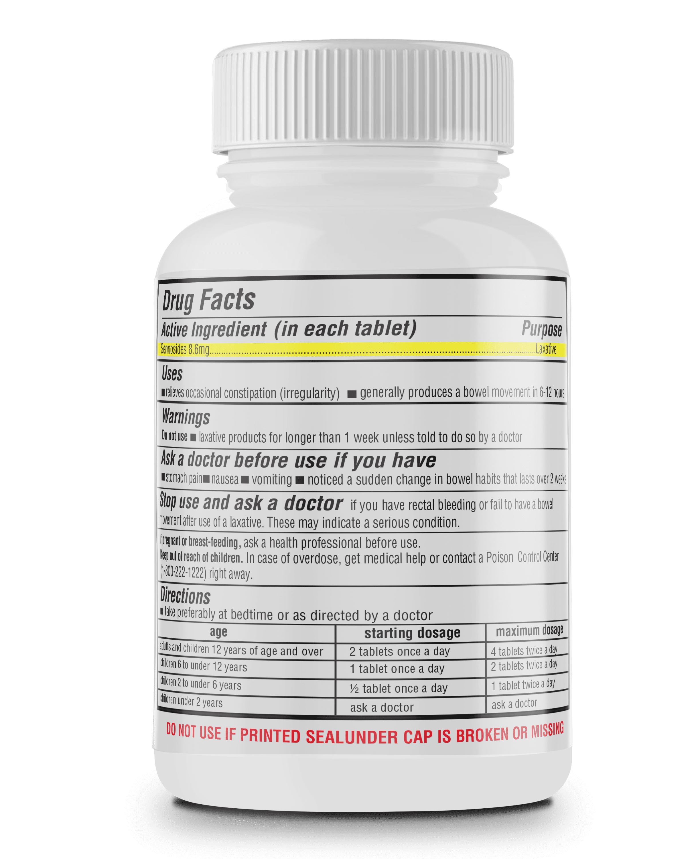 Buy Safrel Senna 8.6 mg Tablets (1000 Count) –Natural Sennosides ...