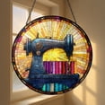 Sewing Machine Round Suncatcher – Stained Glass Style Craft Window ...