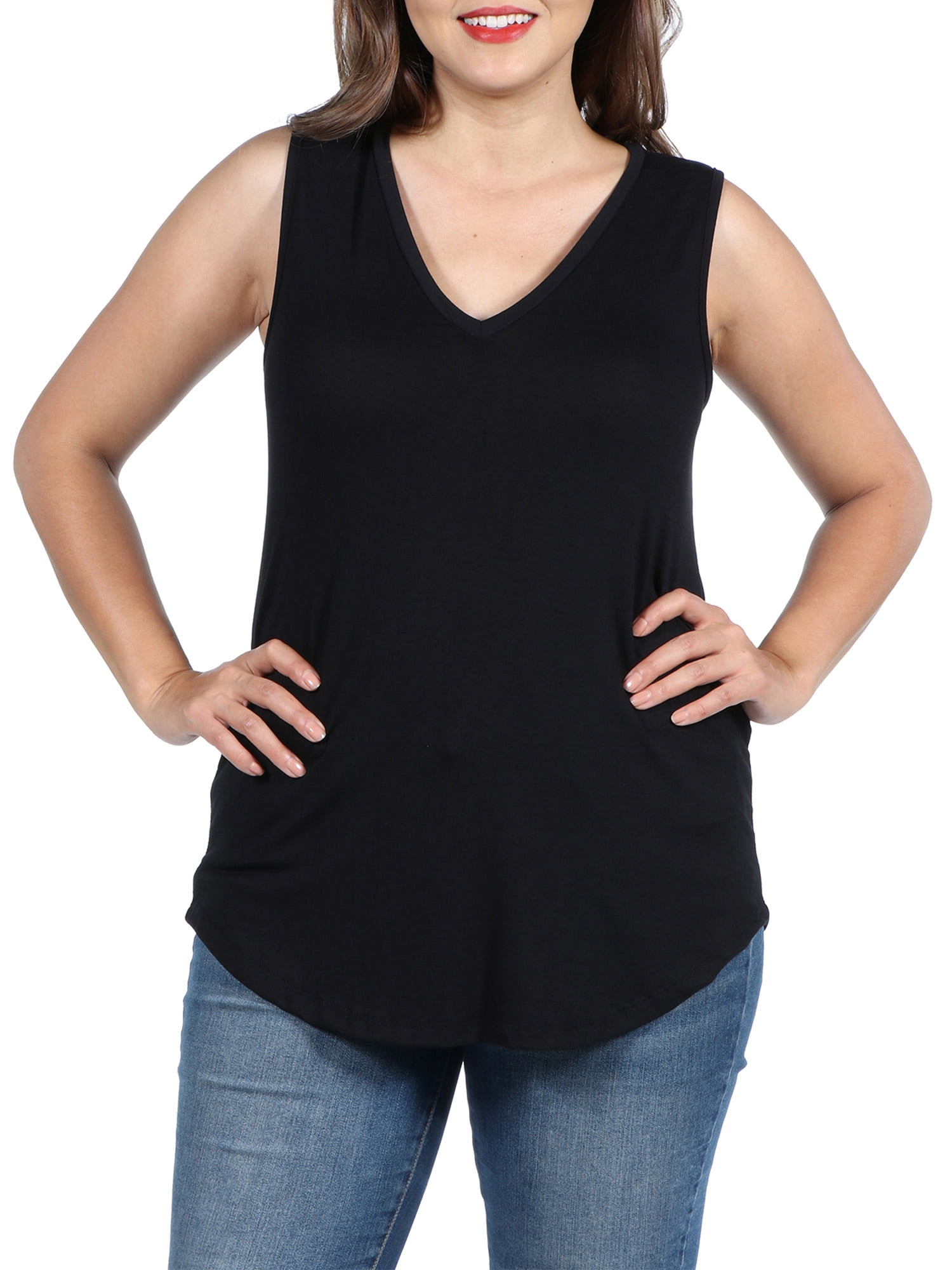 Avery Sleeveless Plus Size Tunic Top - Walmart.com