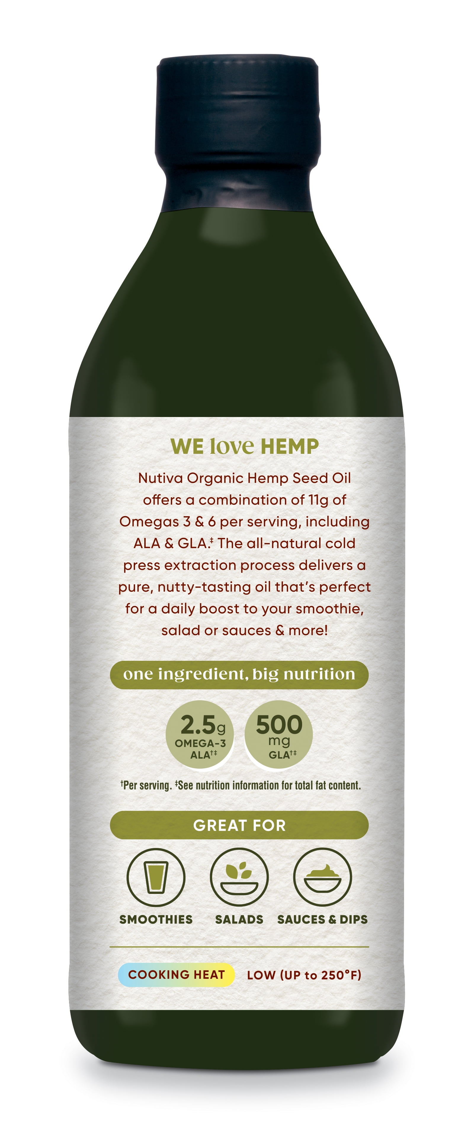 Nutiva Nurture Vitality Organic Cold Pressed Hemp Oil, 16 fl oz ...