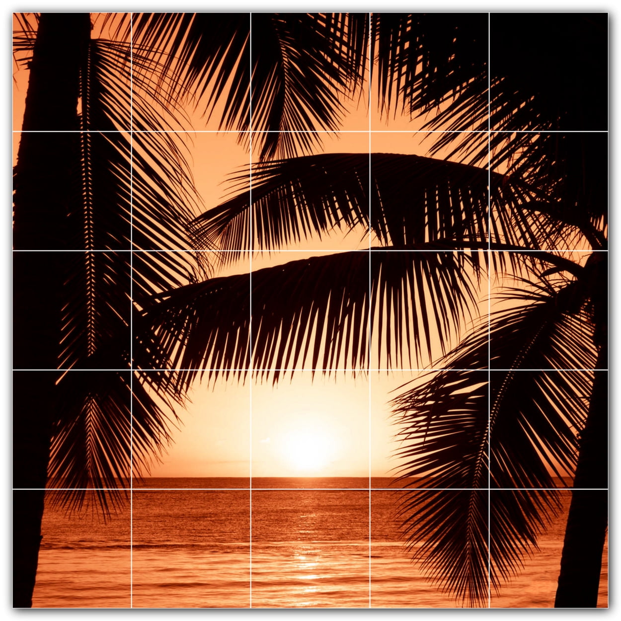 Picture-Tiles.com: Sunset Ceramic Tile Wall Mural WAL501003-55XL. 60"W ...