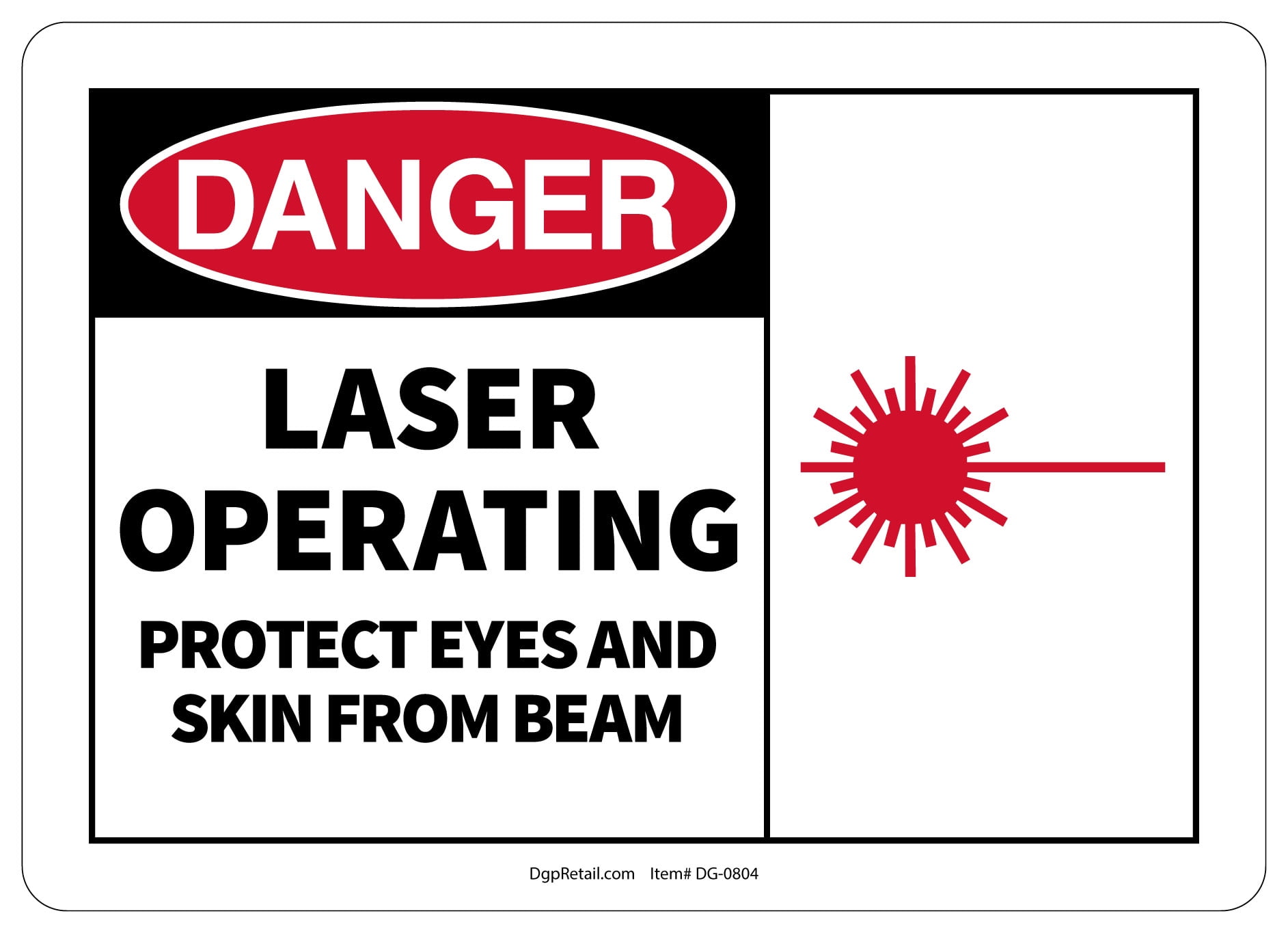 OSHA DANGER SAFETY SIGN LASER OPERATING - Walmart.com