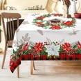 1pc Polyester Christmas Tablecloth, Easy Clean | Square Machine Made ...