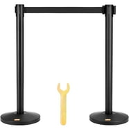 Costway 6Pcs Stanchion Posts Queue Pole Retractable 3 Velvet Ropes with ...