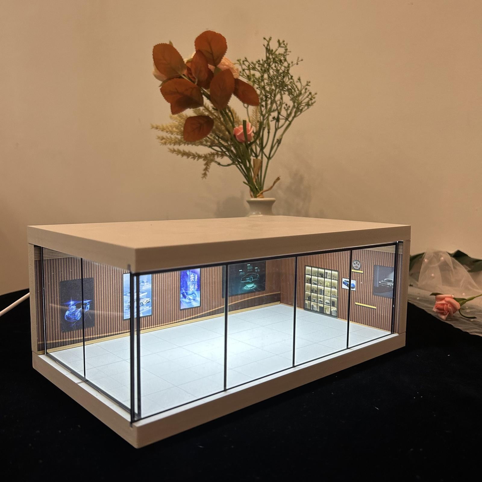 Vitrina de garaje 1:64, vitrina coleccionable para modelos de coches Diorama marrón | Bodega ...