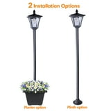 "63"" Vintage Solar Powered Outdoor Light Post, Waterproof with ...