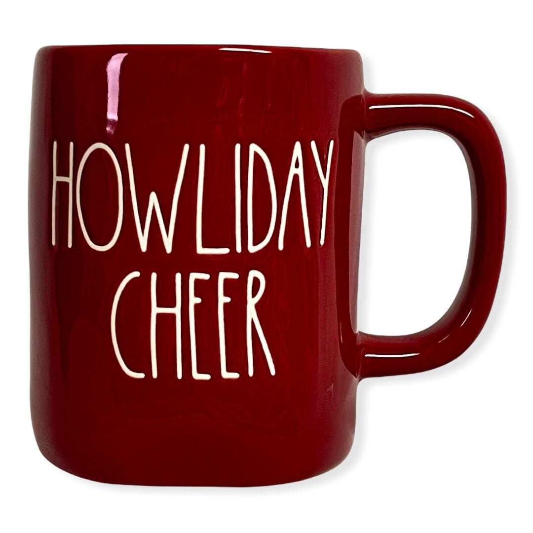 Rae Dunn Red HOWLIDAY CHEER Mug for Christmas with White LL Letter Tea ...