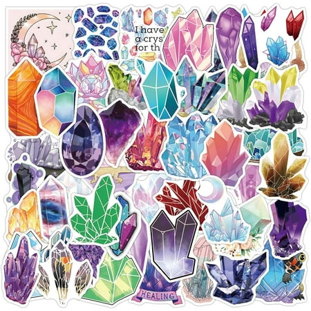 Crystal Stickers,50 Pack Cute Aesthetic Vinyl Waterproof Stickers for ...