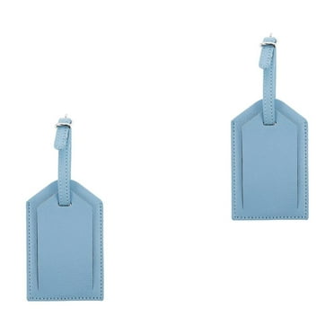 WIRESTER Rectangle PU Leather Luggage Tags for Travel Suitcase Baggage 4.05 x 2.83 inches ...