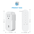 Surnice Wireless Remote Control Plugs+ Switch, 1800W/15A, 120V, 40m Range, 3 Outlets + 1 Remote ...