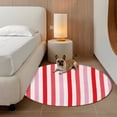 7ft Round Rug Red Pink Stripe Area Rugs for Living Room Bedroom ...