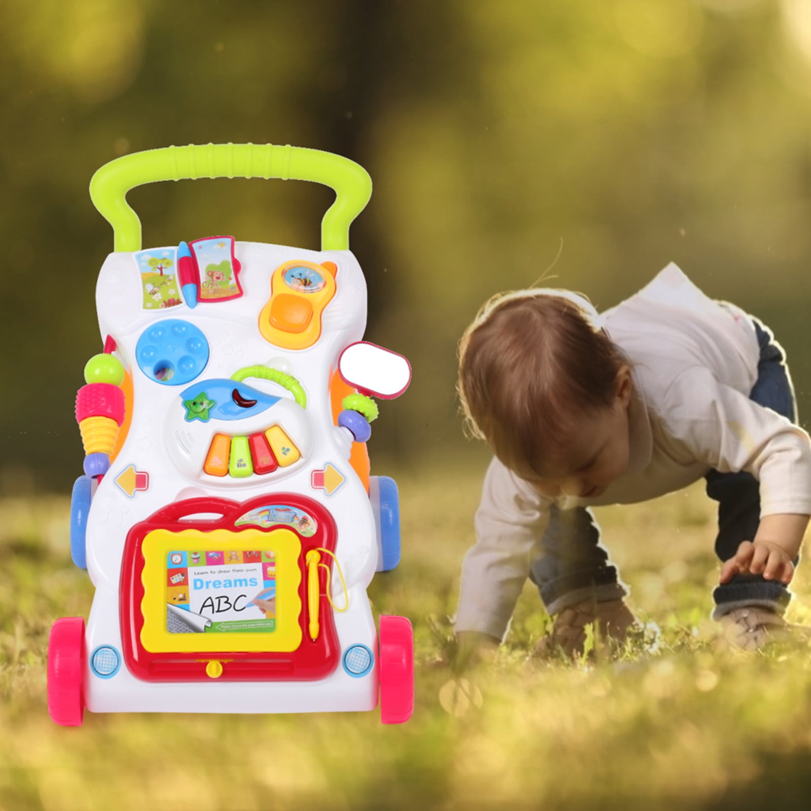 Andador con carrito para niños, carrito para andador para bebé, andador ...