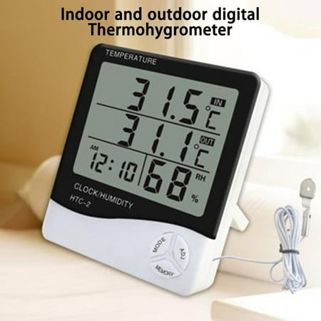 Aquarium Fridge Indoor Outdoor Temperature and Humidity Monitor LCD ...