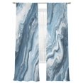 Blue White Gradient Waves Chiffon Sheer Curtains 84 Inches Long ...