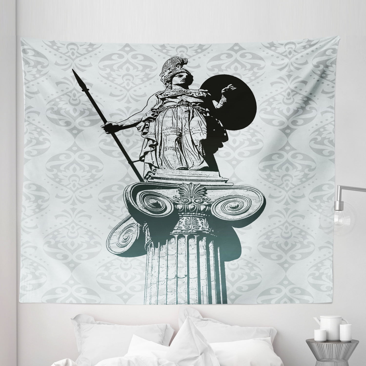 Black Tapestry, Athena on Baroque Background Greek Woman on Classic ...