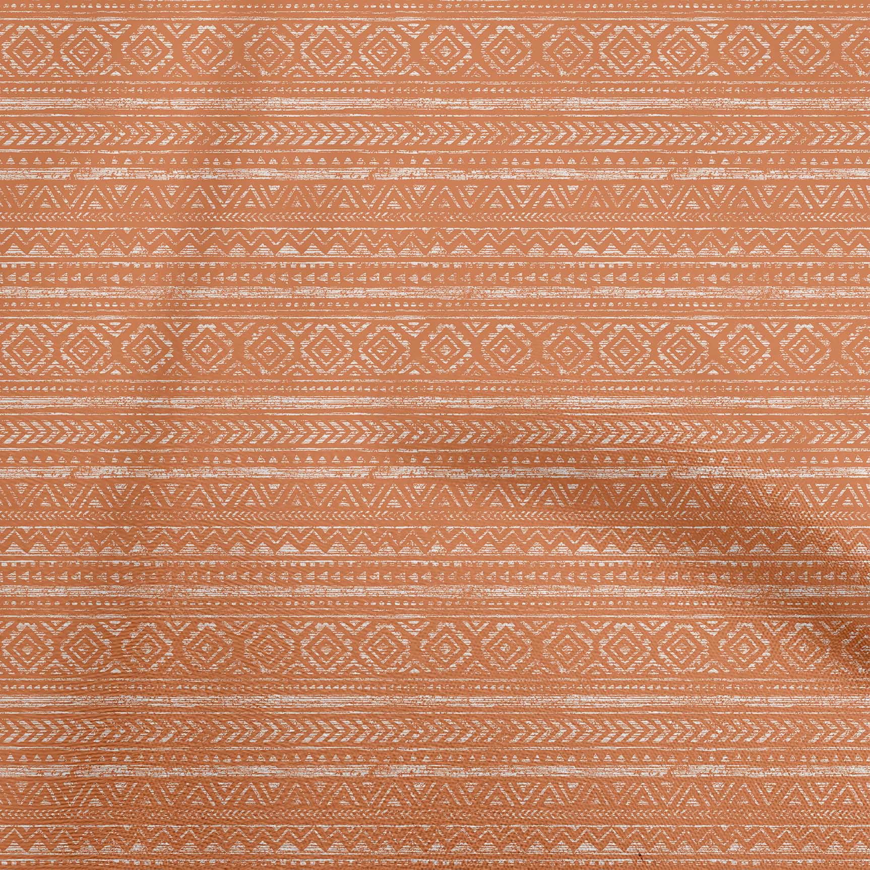oneOone Silk Tabby Orange Fabric Tribal Sewing Material Print Fabric By ...