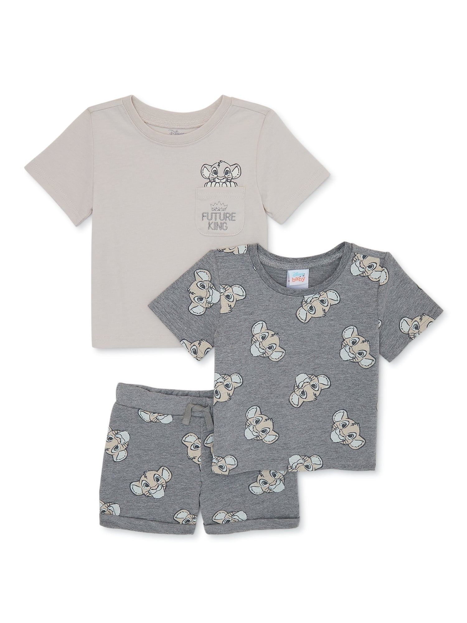 Disney Baby Boy Lion King T-Shirts and Shorts Set, 3-Piece, Sizes 0/3M ...