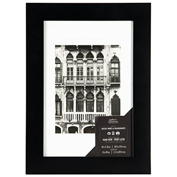 Pinnacle Frames and Accents 8x12 Wide Flat Black mat to 6x8 - Walmart.ca