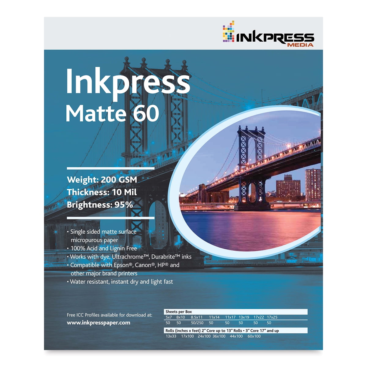Inkpress Inkjet Papers - 13" x 19", Matte 60, 50 Sheets - Walmart.com
